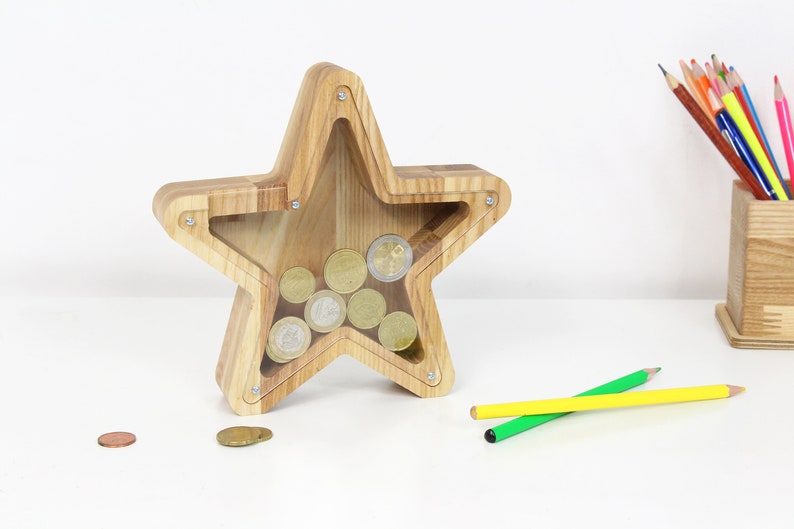 Star Shaped Piggy Bank Money Bank for Kids Challenge Coin - Etsy