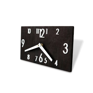 Rectangle Wooden Wall Clock Unique, Horizontal Rustic Wall Clock for ...