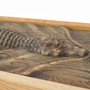 Large Wooden Crocodile Wall Art, 3D Wood Carving Sculpture, Handmade ...