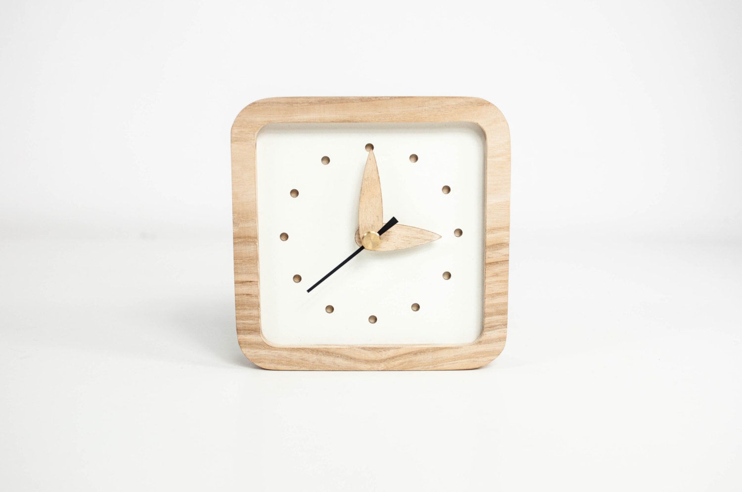 SQUARE Wooden Desk Clock Personalized Clock Wooden Clock - Etsy