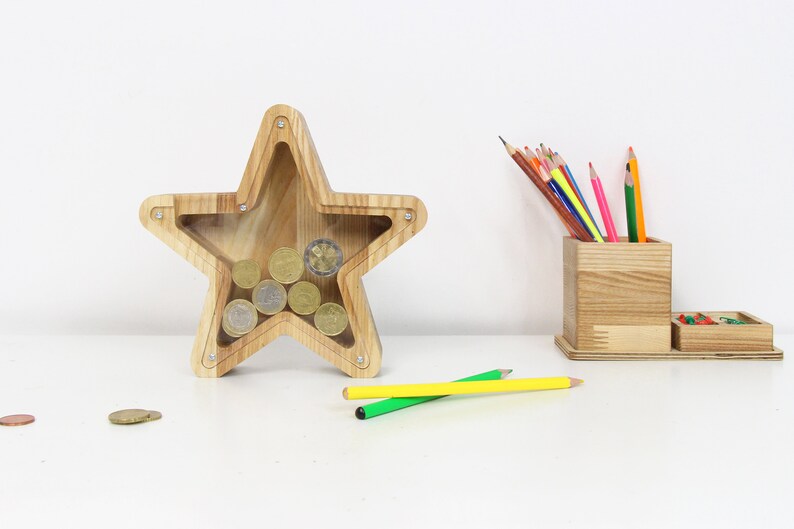 Star Shaped Piggy Bank Money Bank for Kids Challenge Coin - Etsy