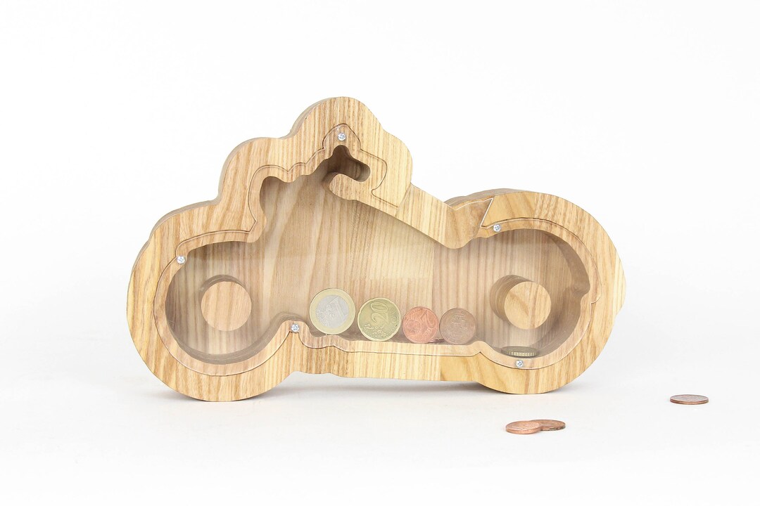 Money Box - Motorcycle Gift - Money Box Gift - Wooden Bike - Bike Gift ...