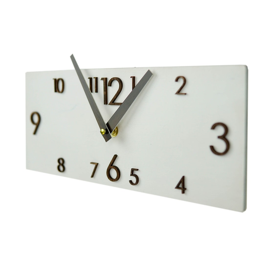 Wall Clock Clocks for Wall Wooden Wall Clock White Wall Clock Rustic ...