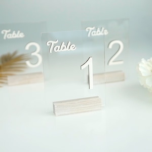 Acrylic Wedding Table Numbers With Stand, Rustic Wooden Table Numbers 1 ...