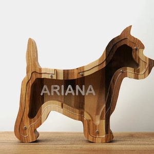 Personalized Dog Piggy Bank for Kids, Custom Pet Savings Bank for Girls ...