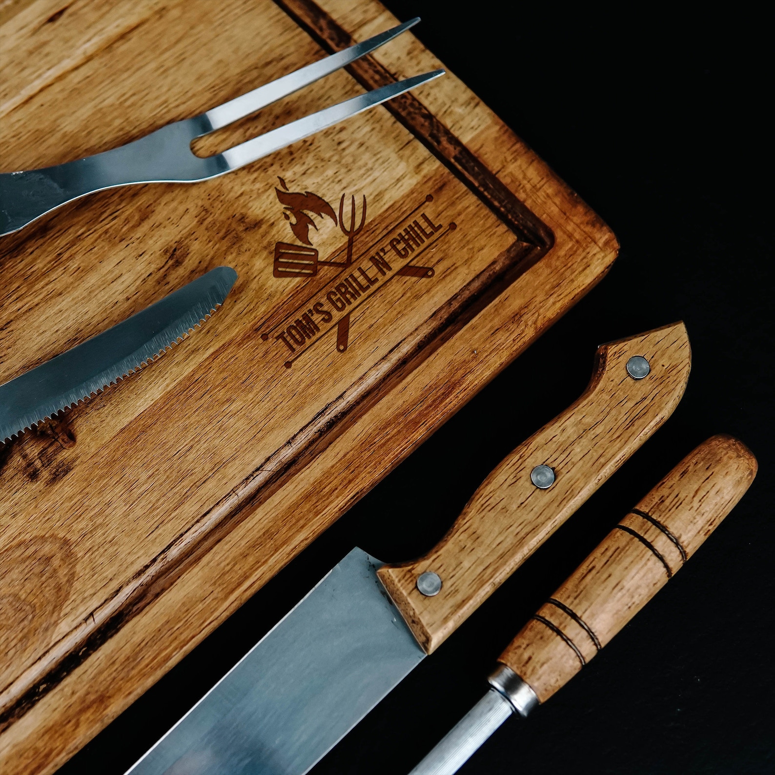 Personalized Grill Set, Laser Engraved BBQ Tools With Carrying Case ...