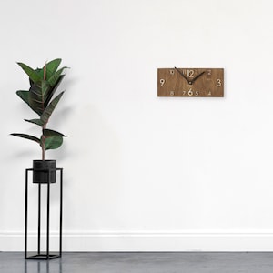 Personalized Rectangular Wooden Wall Clock, Farmhouse Wood Wall Clock ...