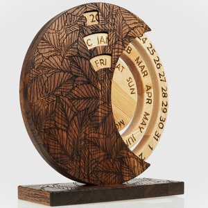 Wooden Perpetual Birthday Calendar for Desk, Farmhouse Family Home ...