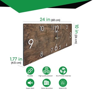 Personalized Rectangular Wooden Wall Clock Farmhouse Wood - Etsy