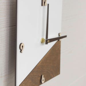 Wall Clock, Wooden Clock, Wood Clock, White Wall Clock, Wooden Wall ...