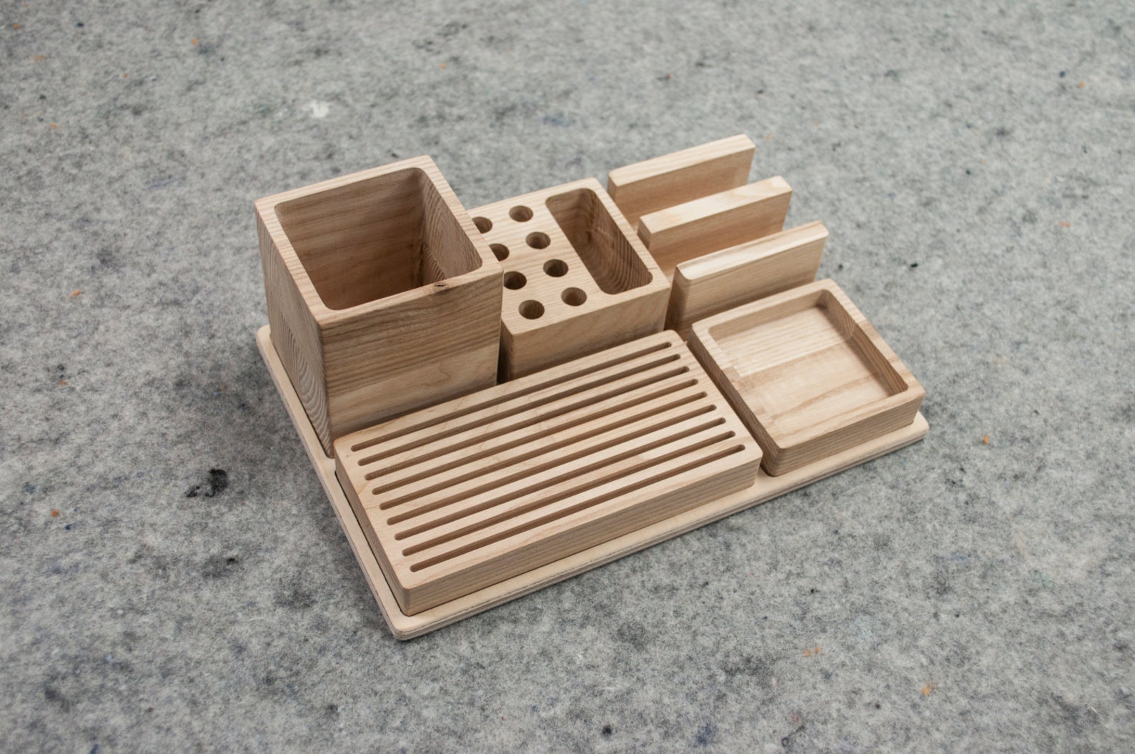 Wooden Desk Organizer Desk Organization Wooden Organizer Office ...