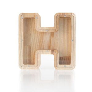 Money Box CHOOSE YOUR LETTER Wooden Coin Bank Custom Piggy Bank Money ...