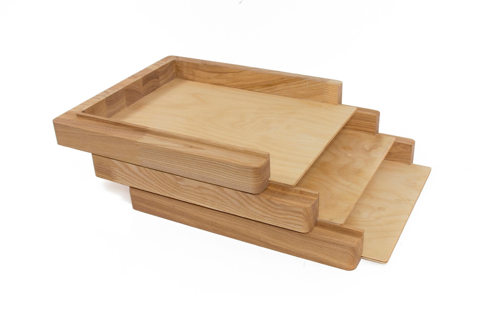Wooden Paper Tray - 3 Stages - Wooden Paper Holder - Stacked Paper Tray ...