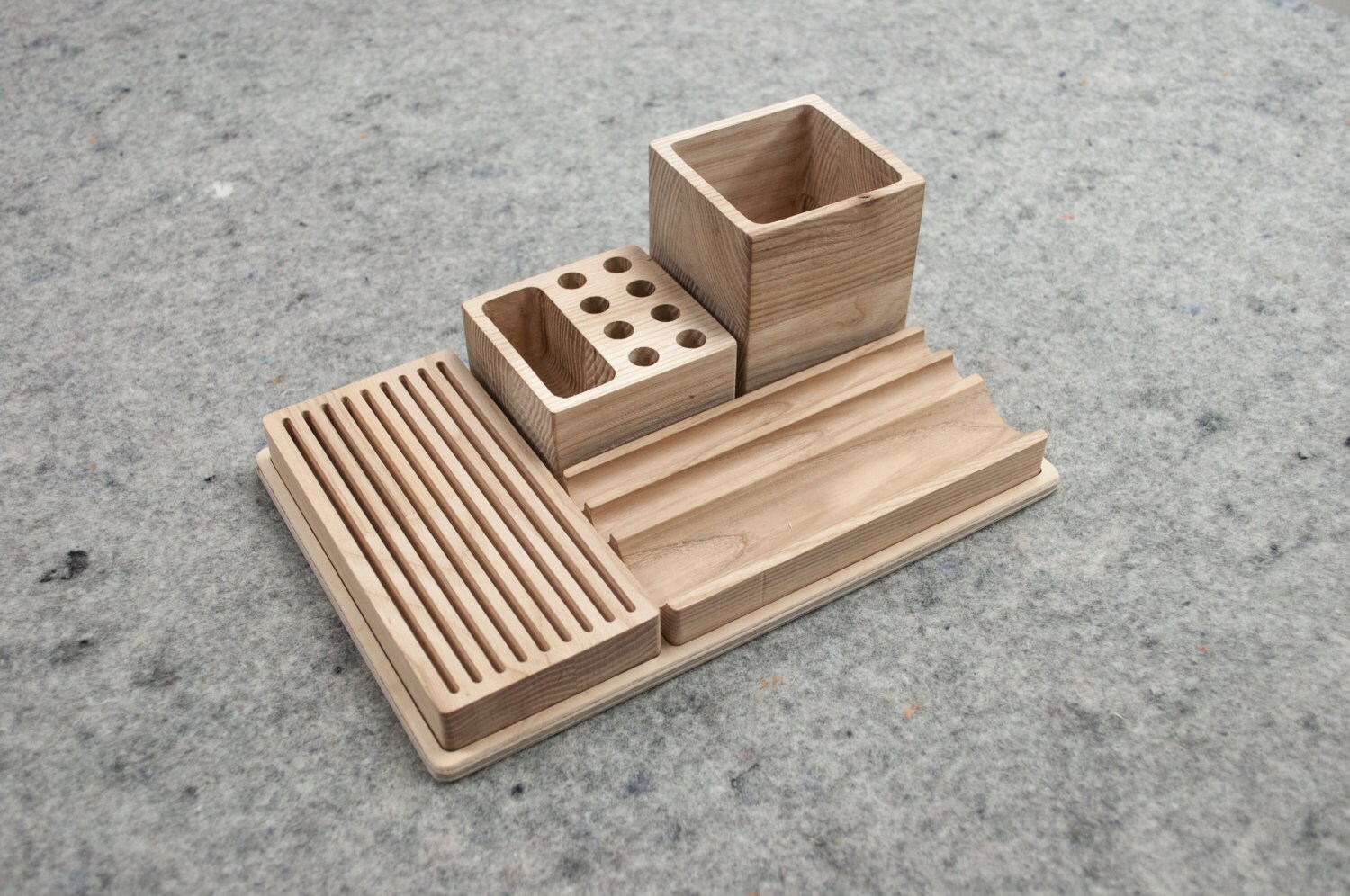 Wood Desk Organizer Office Organization Desk Organization Office Desk ...