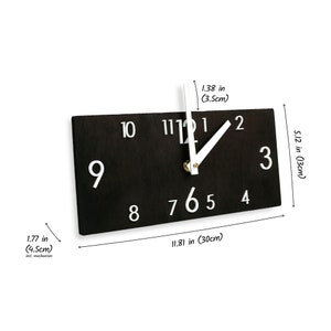 Rectangle Wooden Wall Clock Unique, Horizontal Rustic Wall Clock for ...