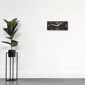 Rectangle Wooden Wall Clock Unique, Horizontal Rustic Wall Clock for ...