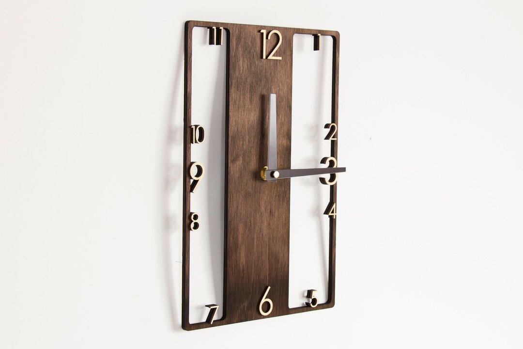 Industrial Wall Clock Wood Clock Scandinavian Design Wooden - Etsy