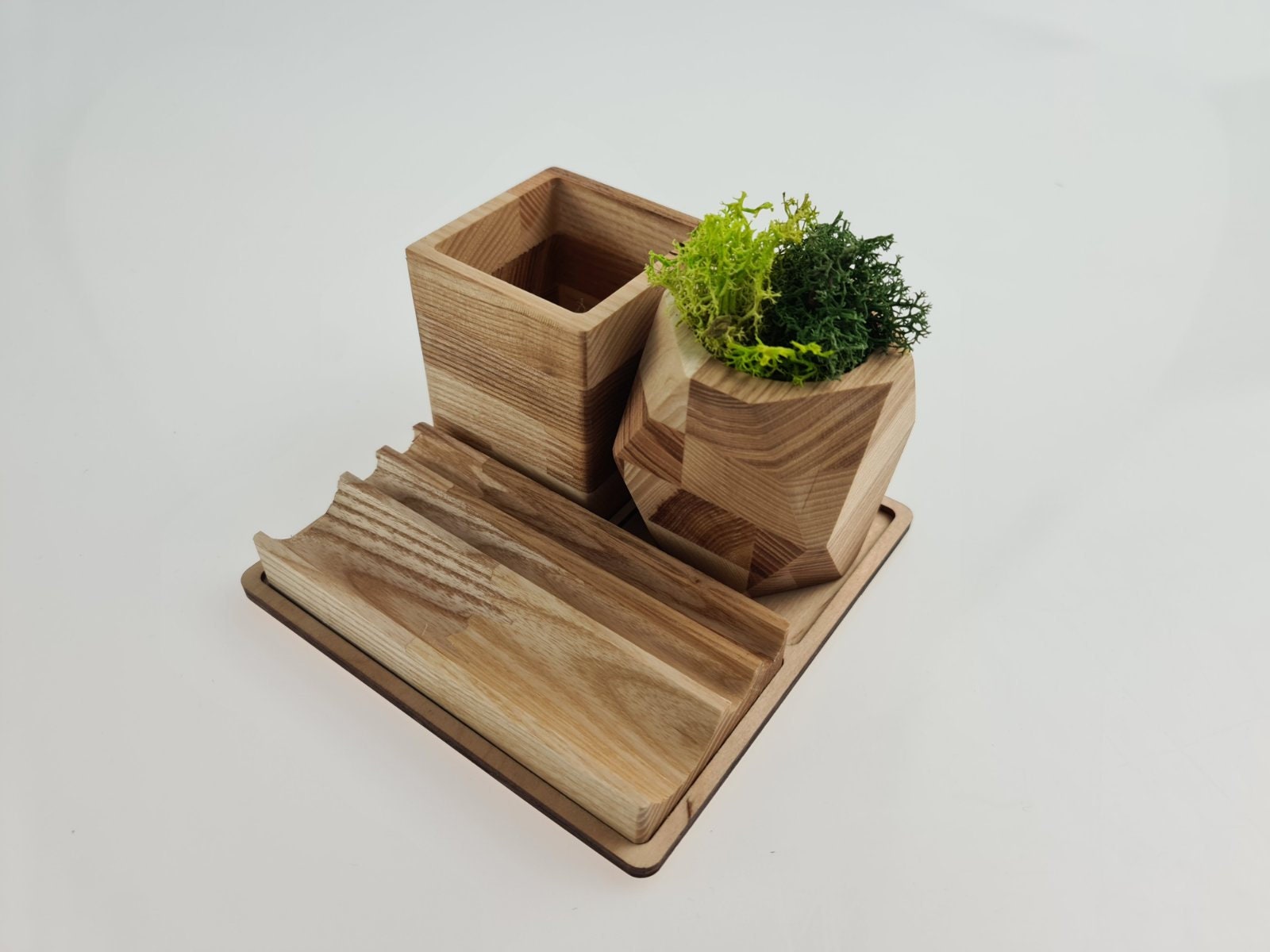 Succulent Planter Desk Organizer Desk Organizer Set Wood - Etsy