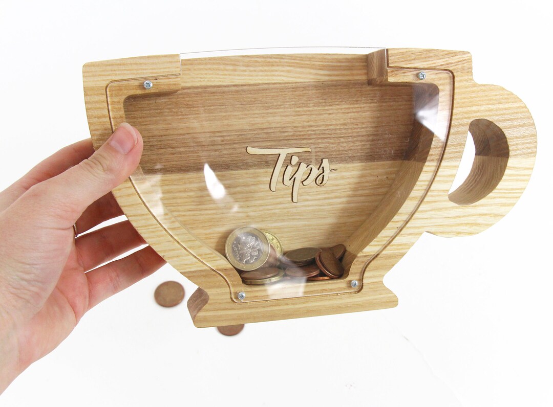 TIPS Money Box Personalized Piggy Bank Coin Bank Tip Jar - Etsy