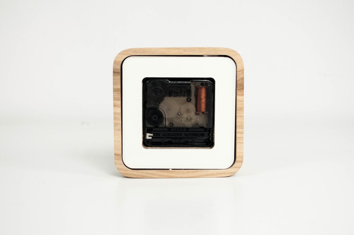 SQUARE Wooden Desk Clock Personalized Clock Wooden Clock - Etsy