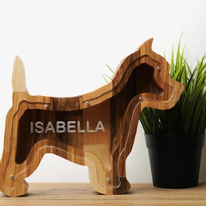 Personalized Dog Piggy Bank for Kids, Custom Pet Savings Bank for Girls ...