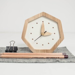 Wooden Clock, Wood Clock, Desk Clock, Rustic Clock, Small Clock, Desk ...