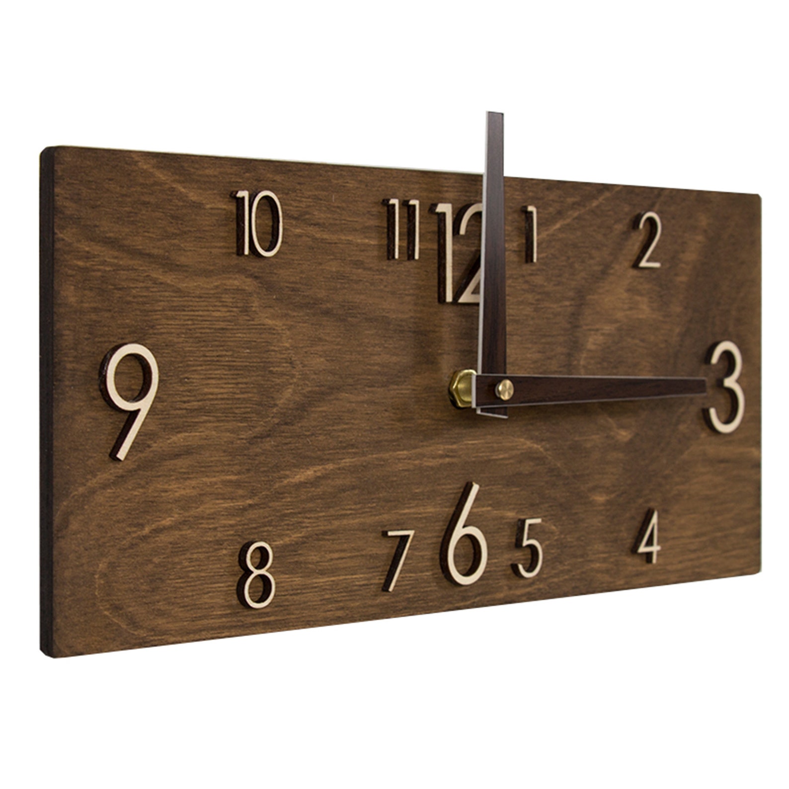 Personalized Rectangular Wooden Wall Clock Farmhouse Wood - Etsy