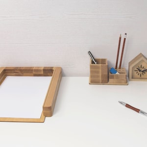 Wooden Paper Tray - 3 Stages - Wooden Paper Holder - Stacked Paper Tray ...