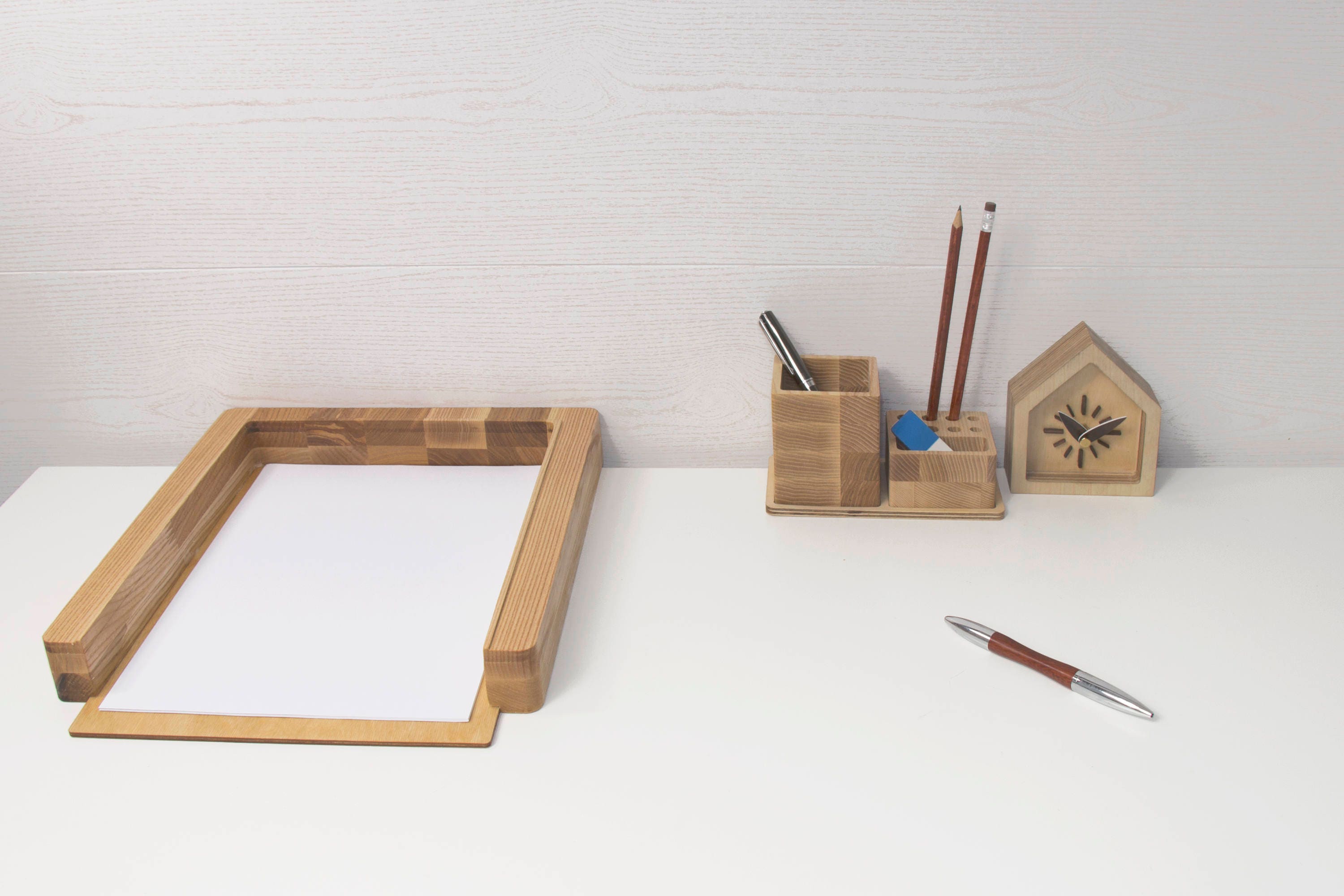 Wooden Paper Tray - 3 Stages - Wooden Paper Holder - Stacked Paper Tray ...