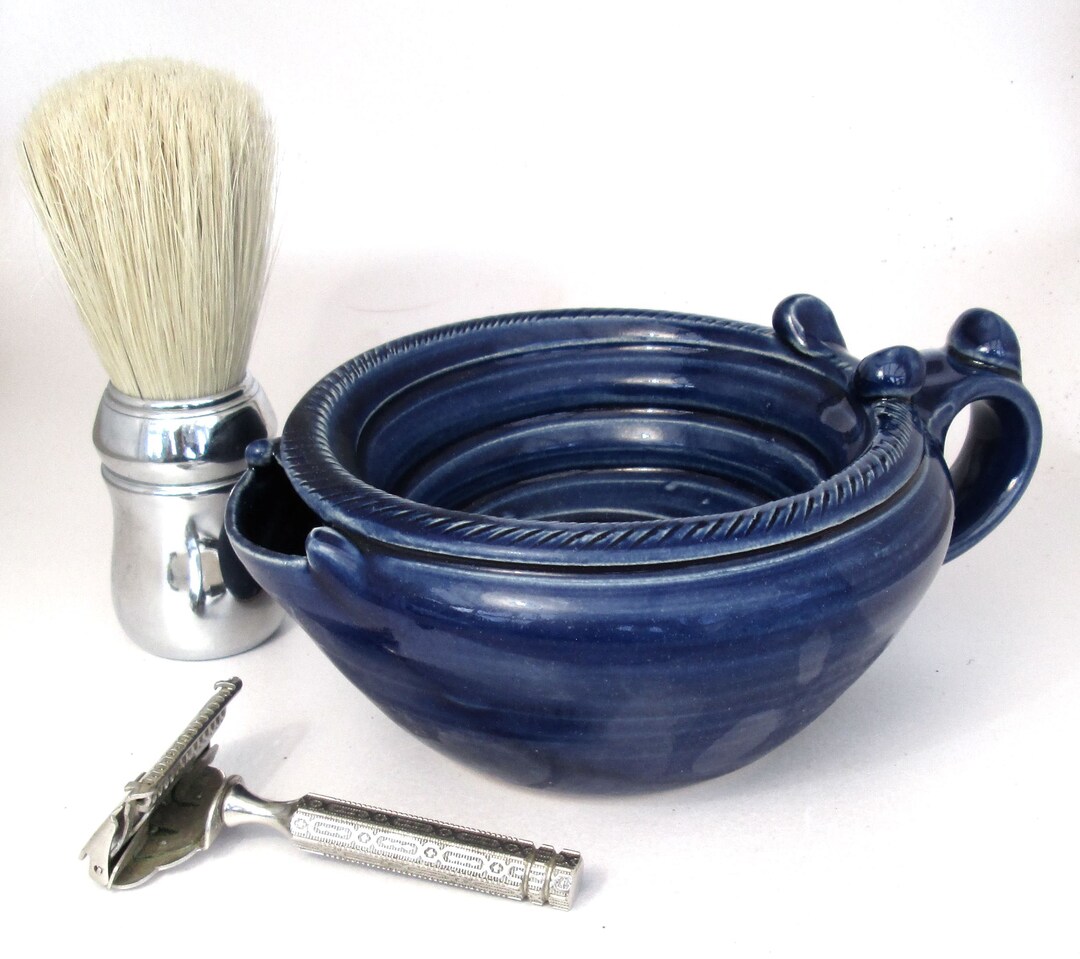 Large 2 Shaving Scuttle Bowl Blue by Steve Woodhead - Etsy