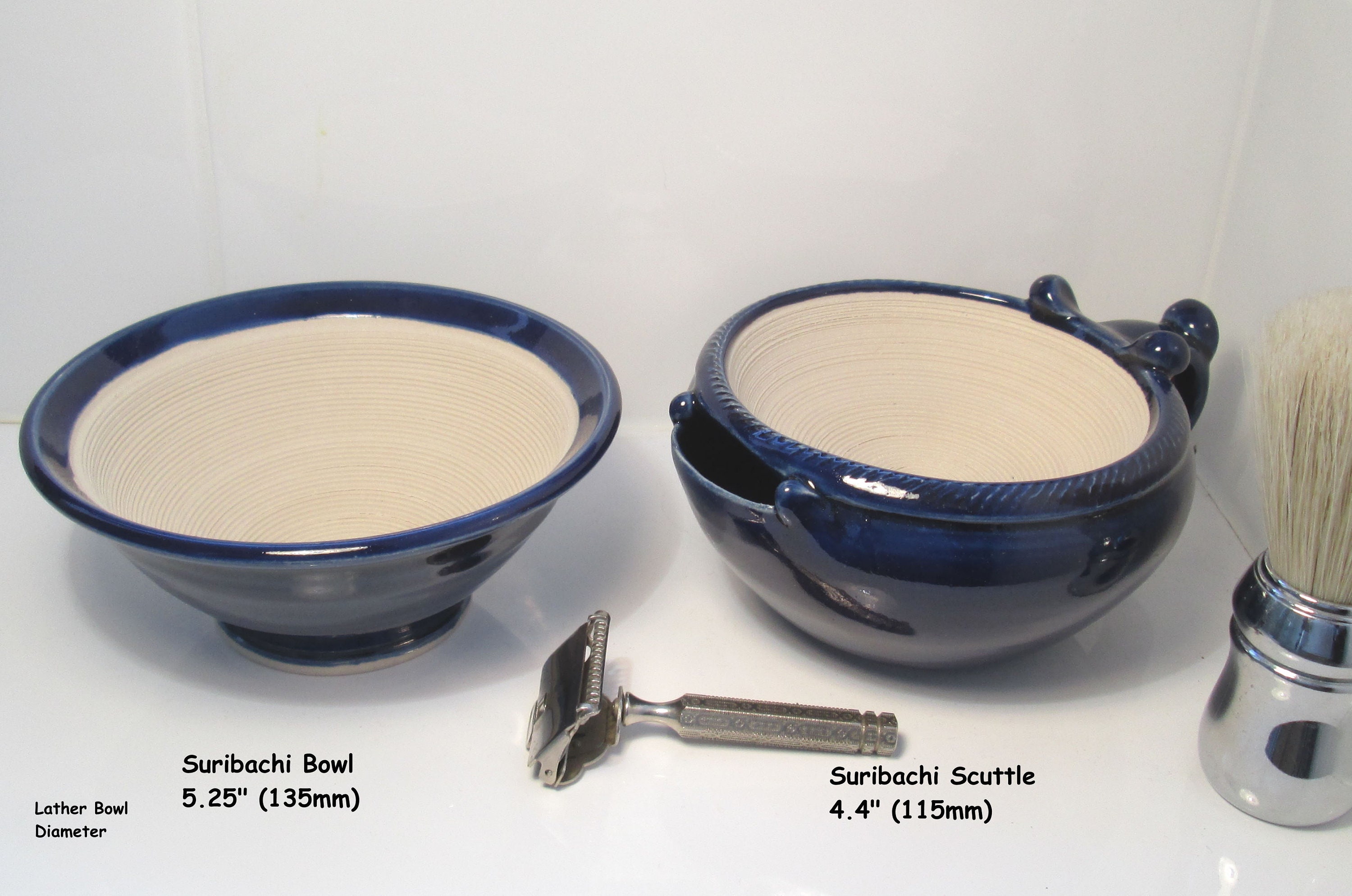 Large 2 Shaving Scuttle Bowl Blue by Steve Woodhead | Etsy