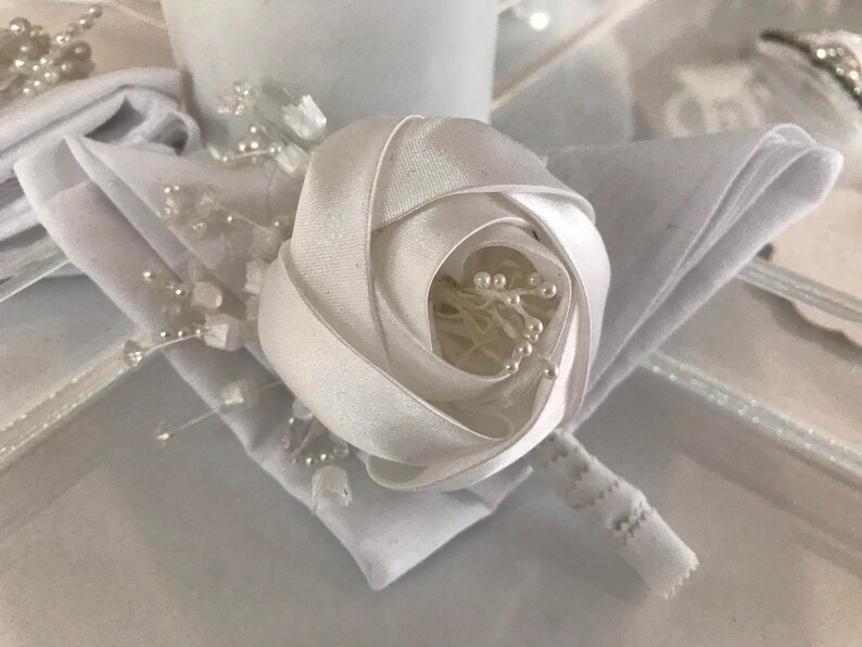 Groom Groomsmen Father Bride Ushers White Satin Flower - Etsy