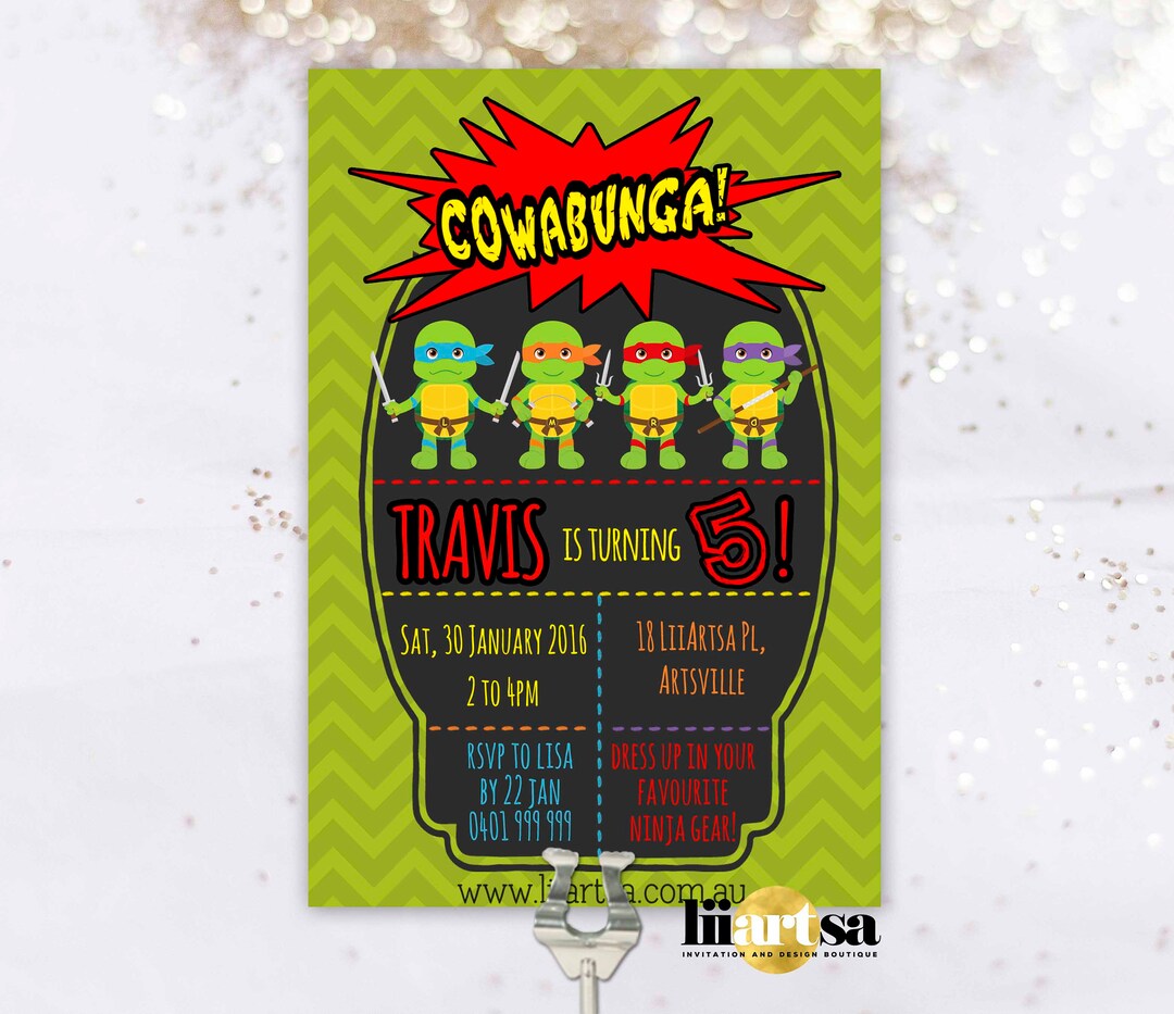 TMNT Cowabunga - Personalised - Printable - Digital File - Turtles ...
