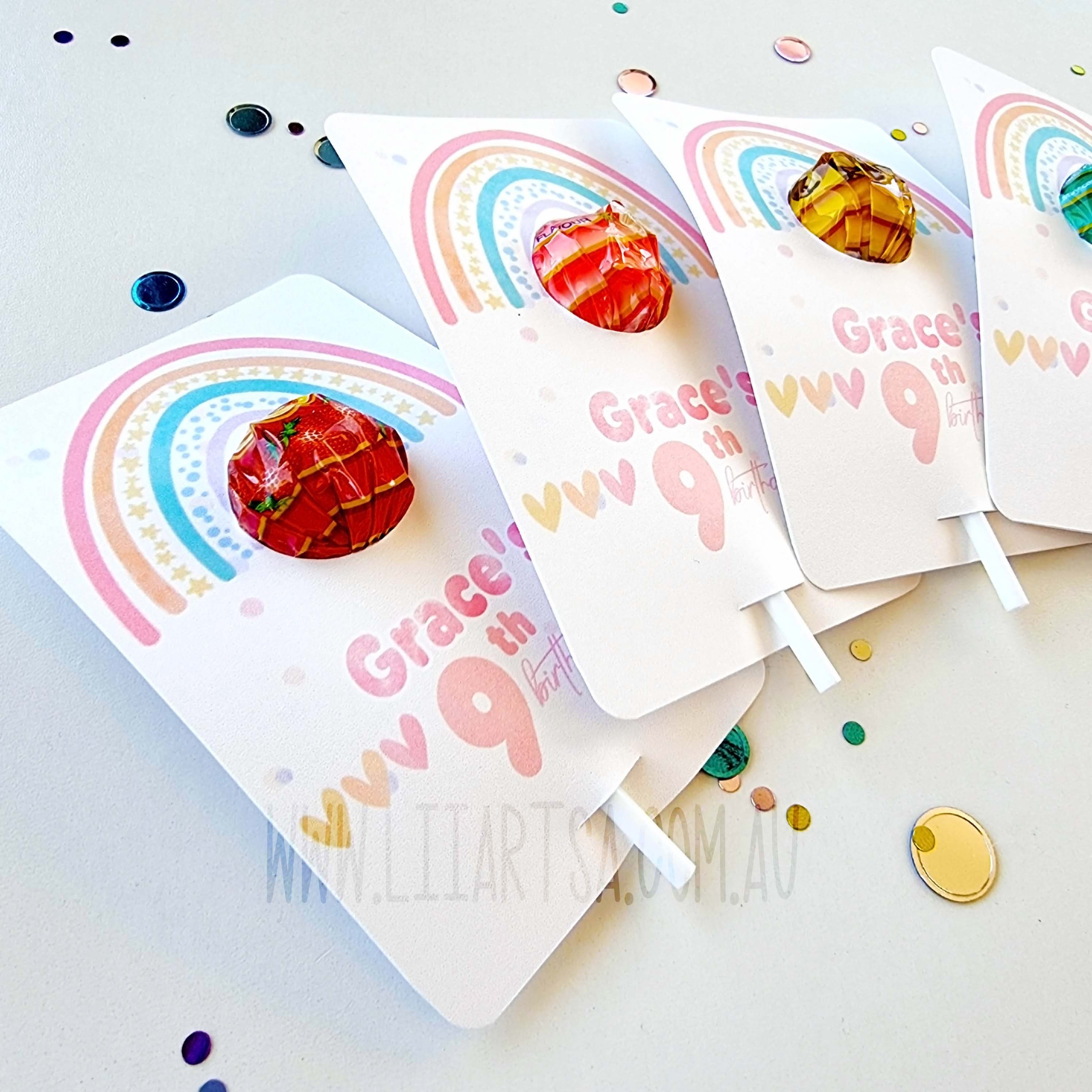 Personalised Chupa Chup Lollipop Tag: Birthday Party Favor (printable ...