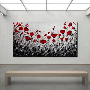 Large Painting Red Poppy Painting Acrylic Painting on Canvas Large Wall ...