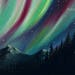 Canada Northern Lights Art Aurora Borealis Mountain Painting Celestial ...