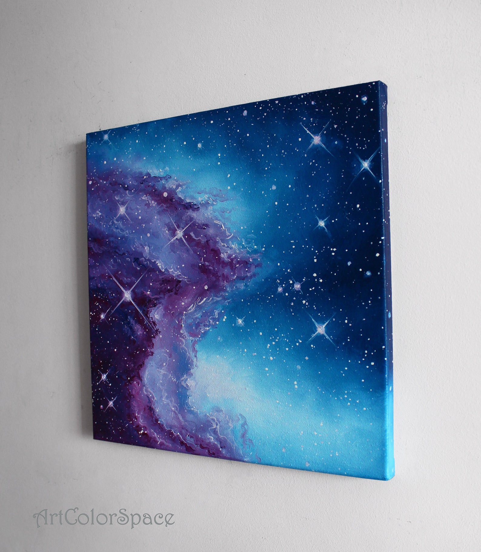 Galaxy Oil Painting Celestial Wall Decor Constellation Art Astronomy ...