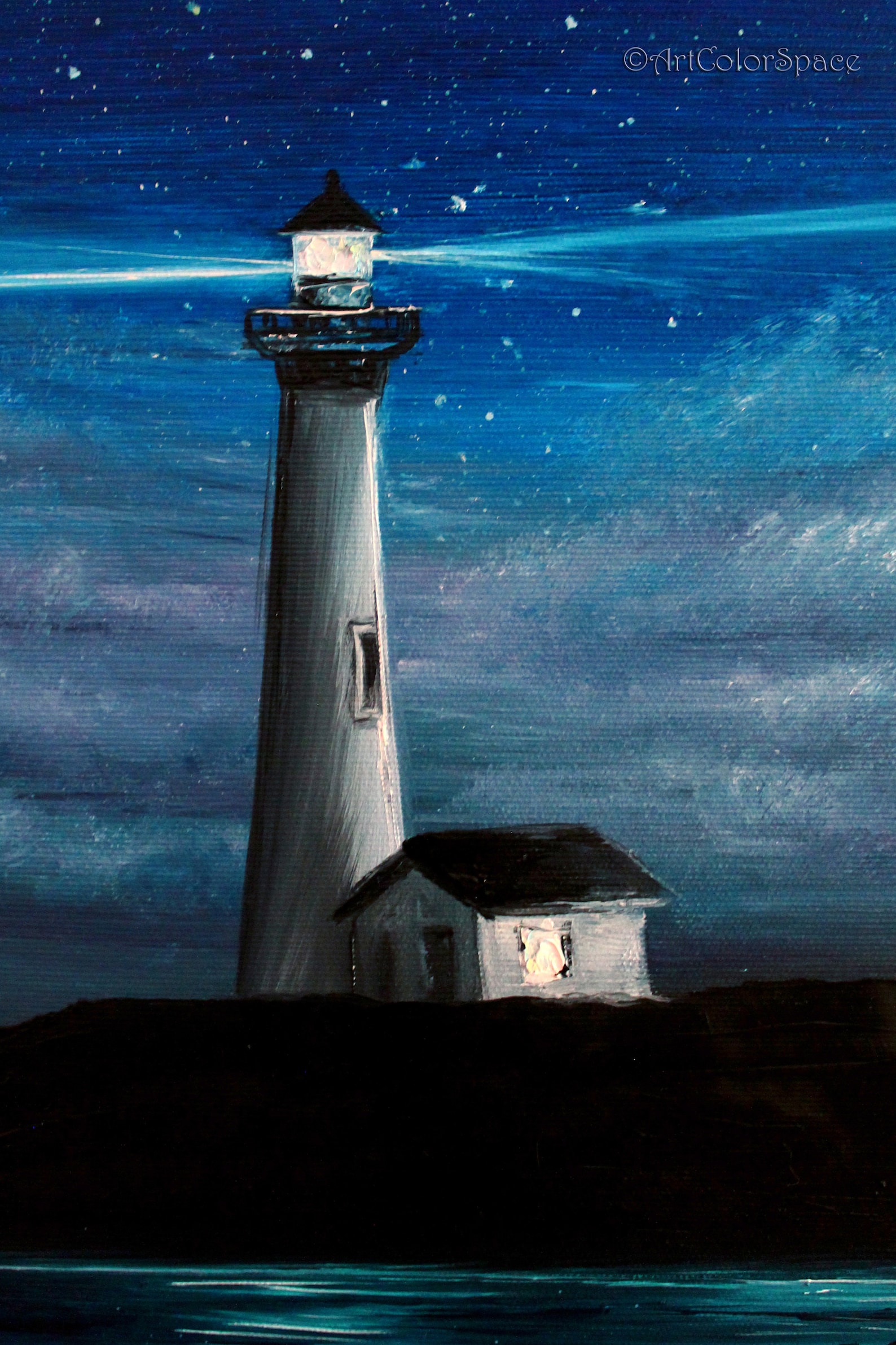 Lighthouse Painting Seascape Oil Painting on Canvas Lighthouse - Etsy