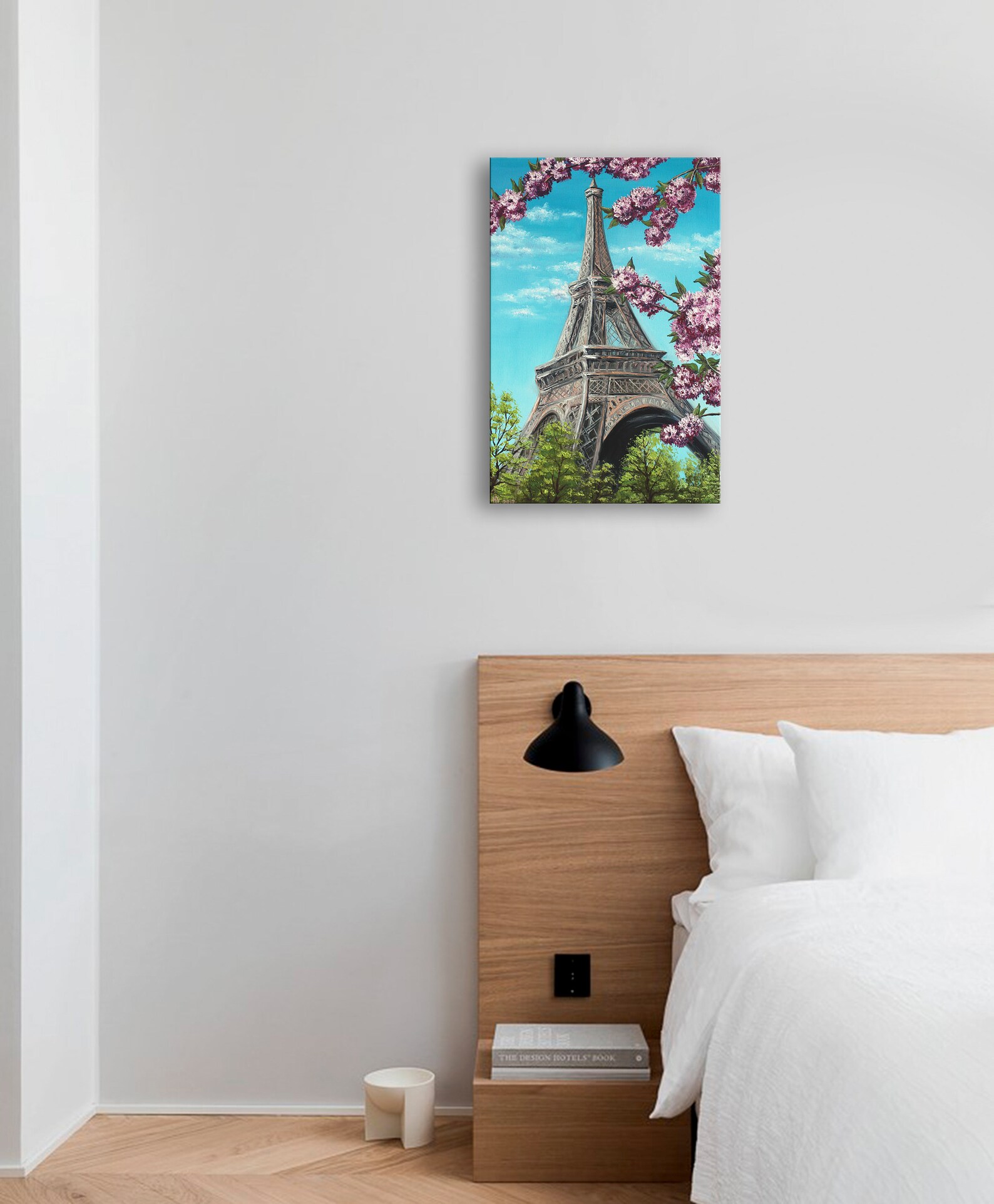Pink Cherry Blossoms Art Spring Flowers Oil Painting on Canvas Romantic ...