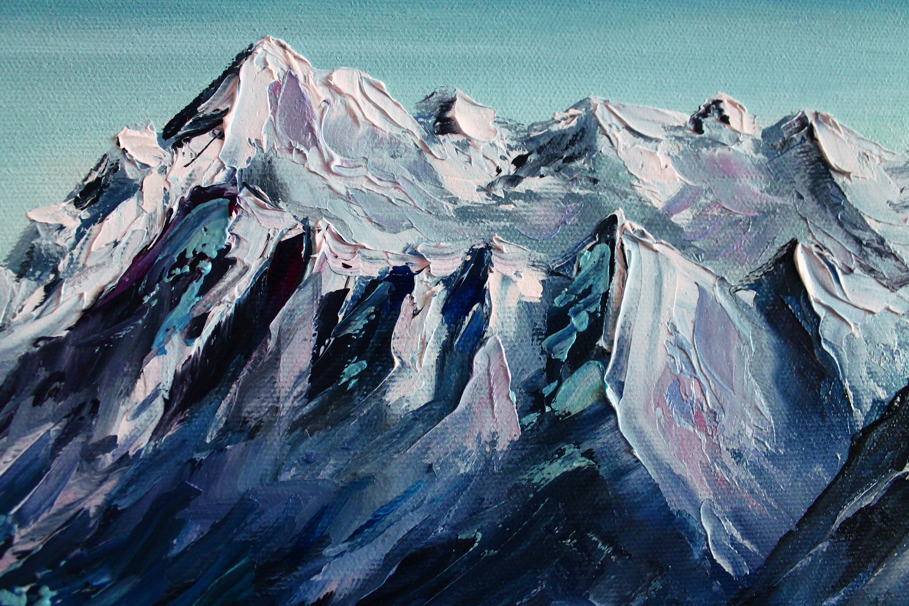 Original Painting Swiss Alps Mountains Oil Painting on Canvas | Etsy