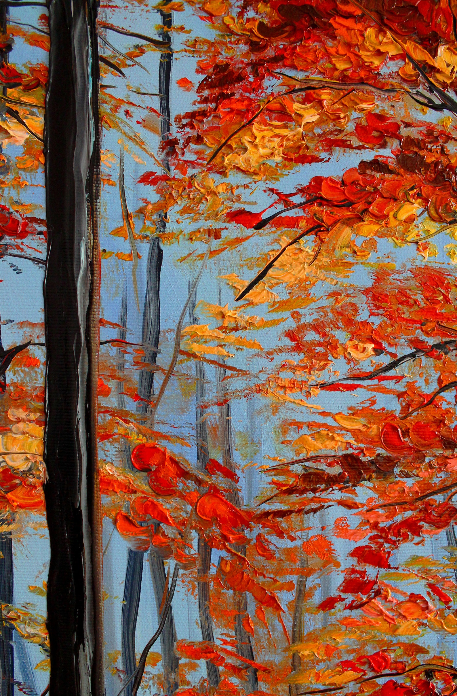 Birch Set of 3 Canvas Art Fall Birch Tree Painting Fall Art - Etsy