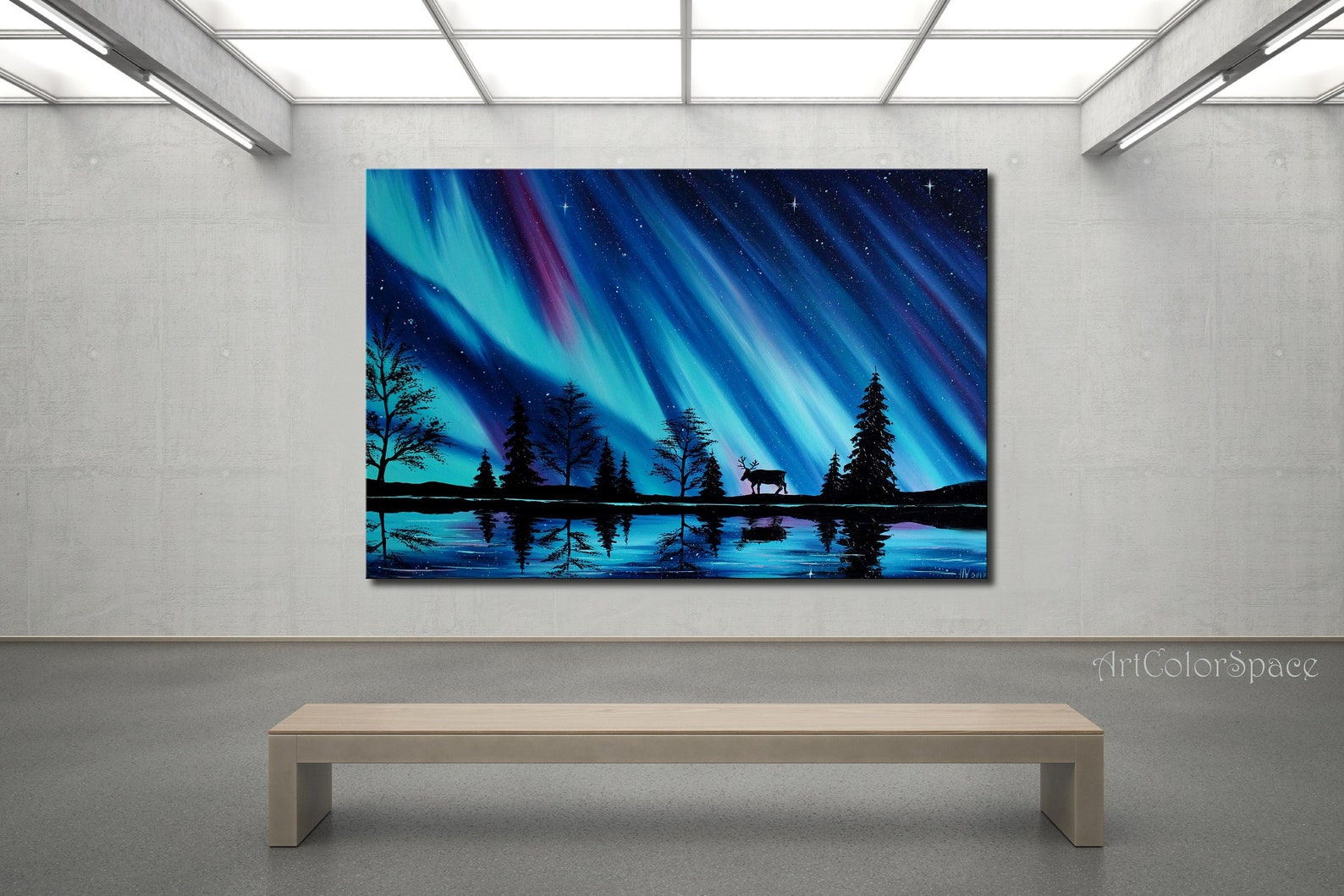 Canada Art Large Northern Lights Art Aurora Borealis Art Extra - Etsy