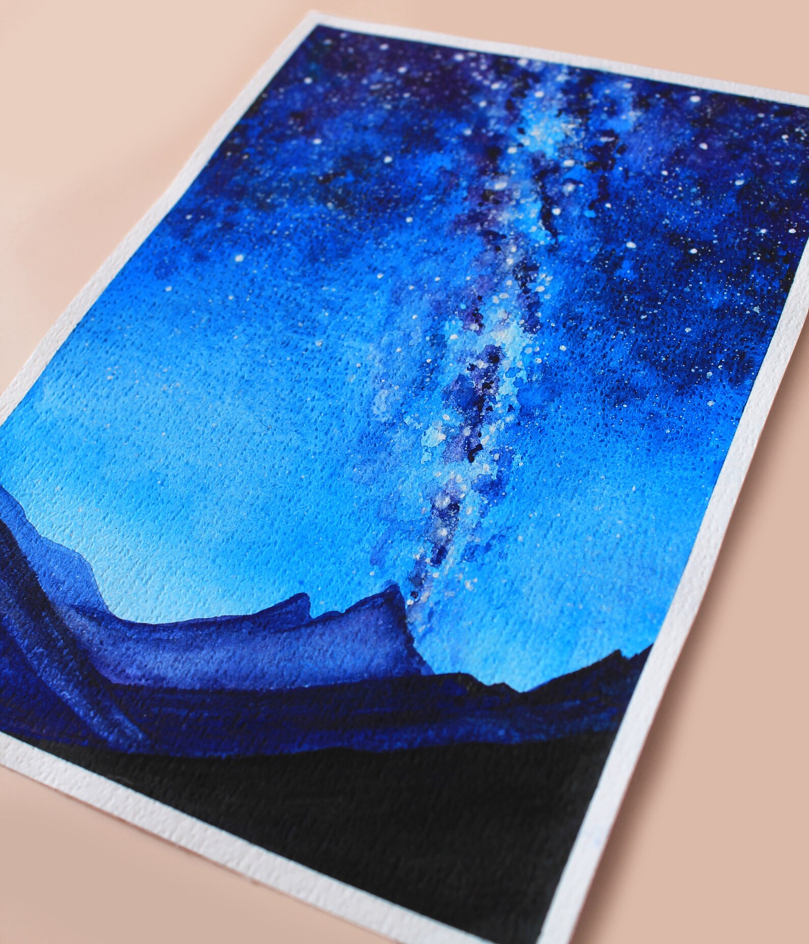 Milky Way Wall Art Watercolor Painting Night Sky Galaxy - Etsy