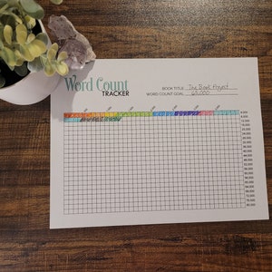 Word Count Tracker Printable (8.5x11 and A5) - Etsy