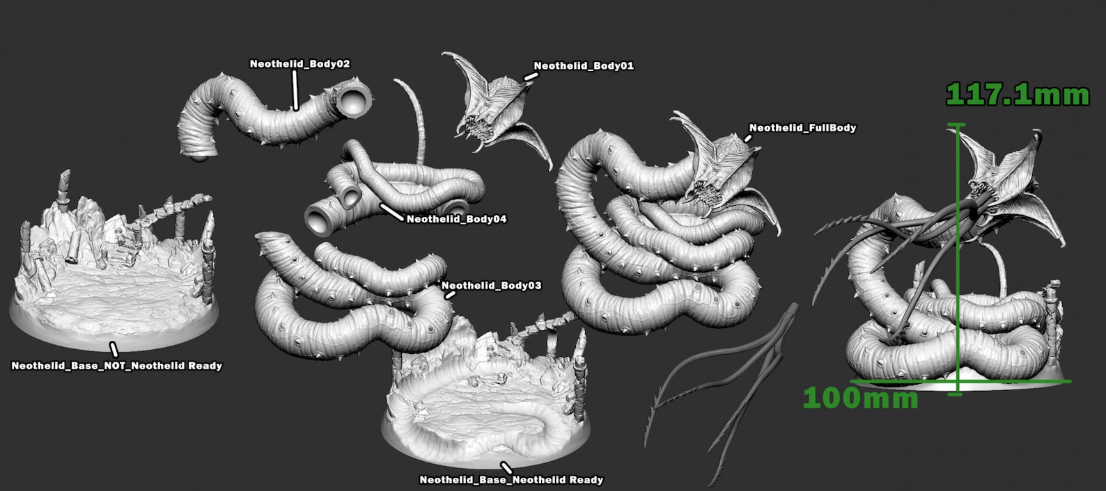 Neothelid Miniature DND Pathfinder Tabletop RPG | Etsy