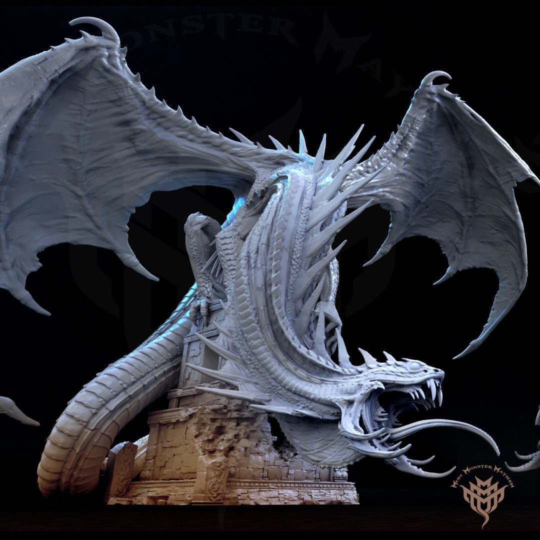 Heavenly Ophidian Miniature Serpent Dragon DND Pathfinder Tabletop RPG ...