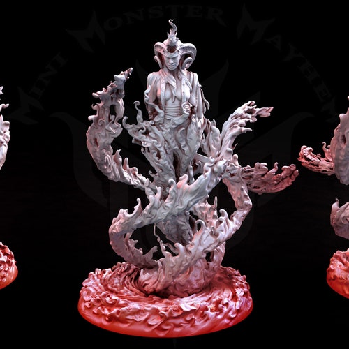 Fire Genie Miniature Efreeti DND Pathfinder Tabletop RPG - Etsy