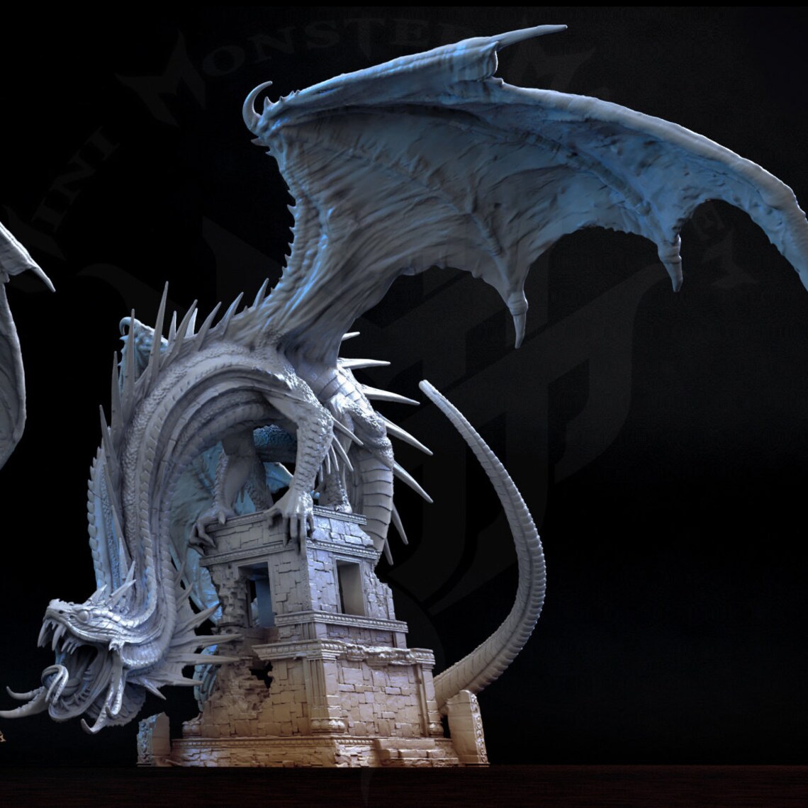 Heavenly Ophidian Miniature Serpent Dragon DND Pathfinder - Etsy