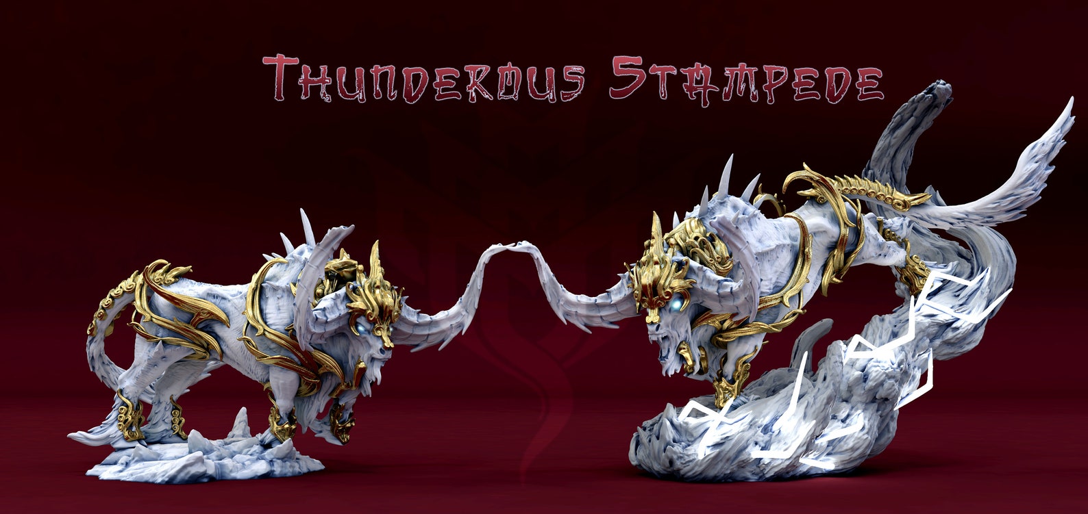 Thunderous Stampede Miniature Ox Spirit DND Pathfinder Tabletop RPG - Etsy