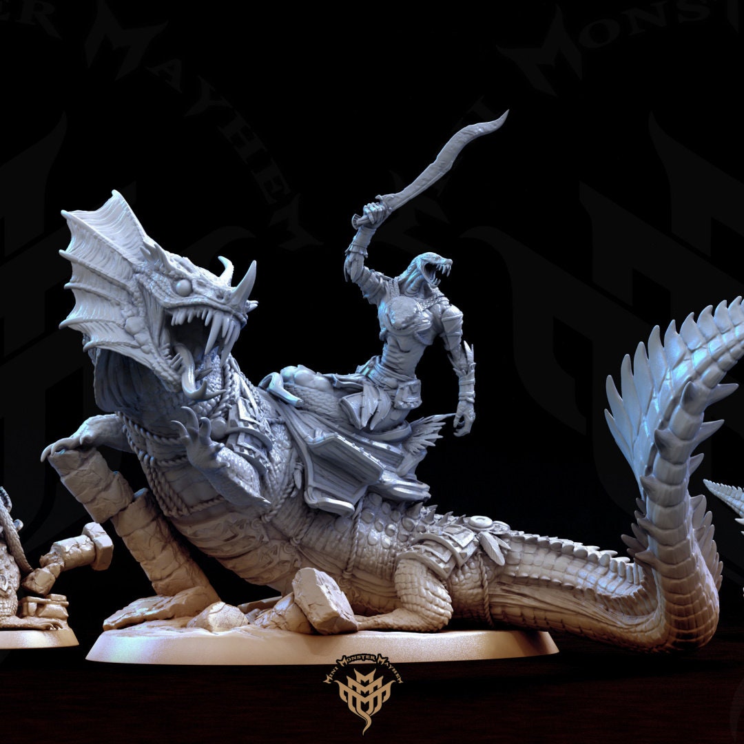 Serpentine Mount Miniature Yuan Ti Rider DND Pathfinder - Etsy